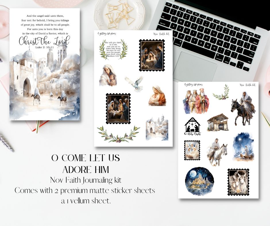 O Come Let us Adore Him Nov Faith Journaling Kit for Bible Journaling ...