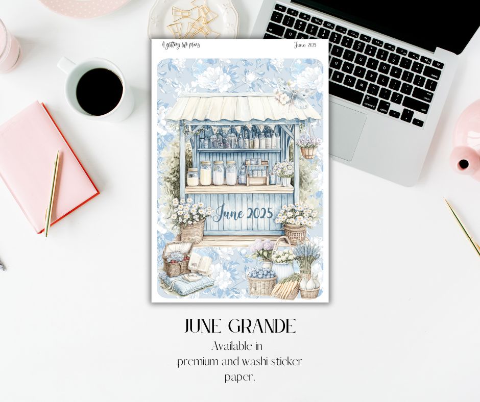 June Grande deco Sticker Sheet for Planners and Journals – A Glittery ...
