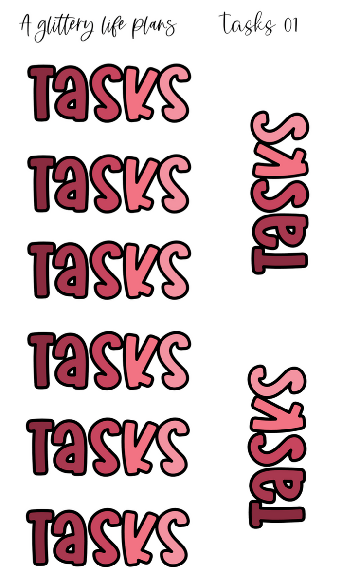 Tasks Bubble Script Planner and Journal Sticker Sheets – A Glittery ...