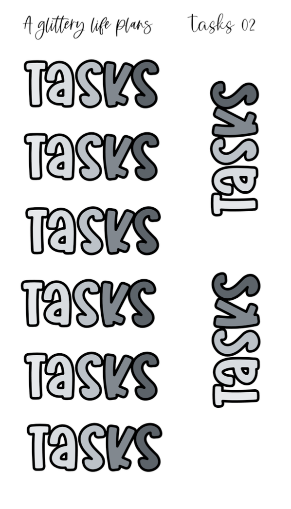 Tasks Bubble Script Planner and Journal Sticker Sheets – A Glittery ...